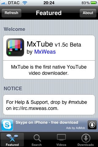 วิธีเซฟวีดีโอจาก Youtube ลง iPhone ด้วย MxTube - iPhoneMod.net