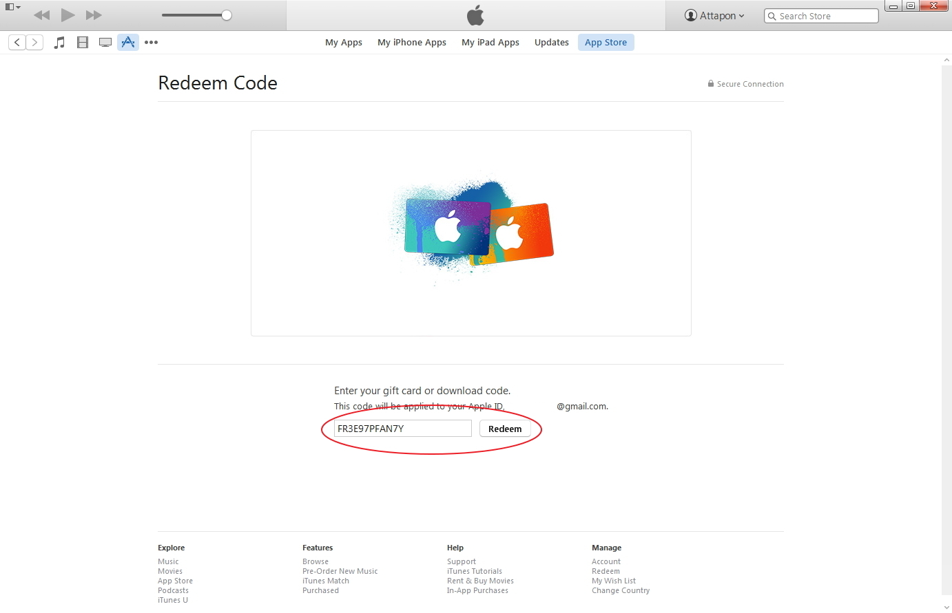 วิธี Redeem Code ใน iTunes อัปเดต 2015