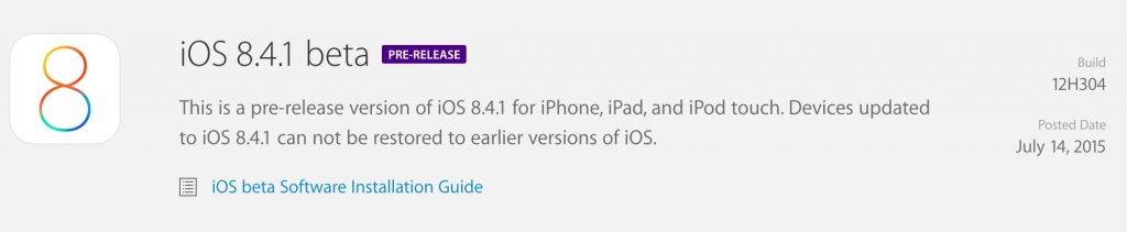 Apple ปล่อย iOS 8.4.1 beta ให้นักพัฒนาทดสอบ
