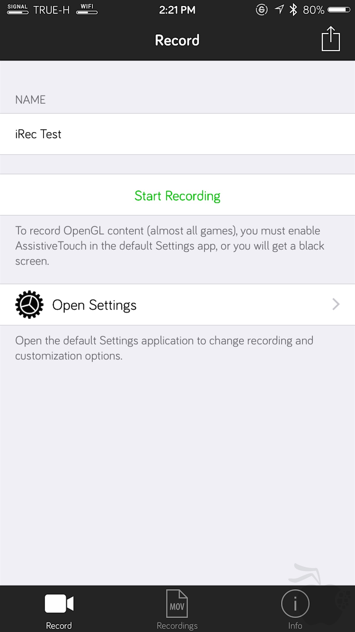 อัดวีดีโอหน้าจอด้วย iRec Screen Recorder สำหรับ iOS 7.x - 8.x
