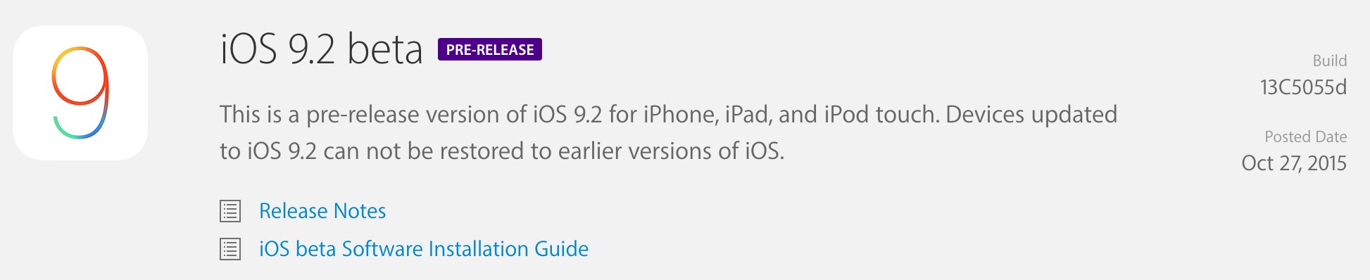 Apple ปล่อย iOS 9.2 beta 1ให้นักพัฒนาได้ทดสอบแล้ว Apple ปล่อย iOS 9.2 beta 1ให้นักพัฒนาได้ทดสอบแล้ว