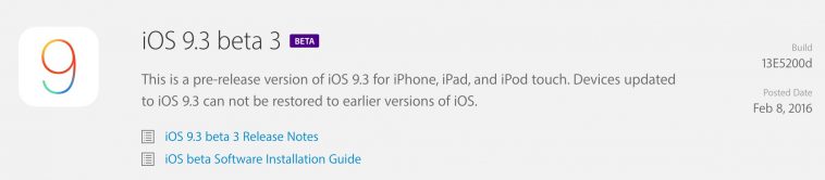 Apple ปล่อยอัปเดต iOS 9.3 beta 3 ให้นักพัฒนาแล้ว