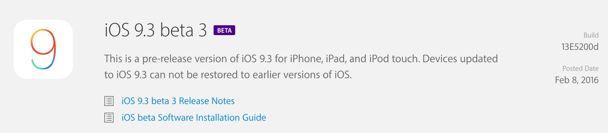 Apple ปล่อยอัปเดต iOS 9.3 beta 3 ให้นักพัฒนาแล้ว