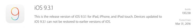 ดาวน์โหลด iOS 9.3.1 IPSW เวอร์ชันสมบูรณ์ ลิงก์ตรงโหลดแรงจาก Apple ดาวน์โหลด iOS 9.3.1 IPSW เวอร์ชันสมบูรณ์ ลิงก์ตรงโหลดแรงจาก Apple