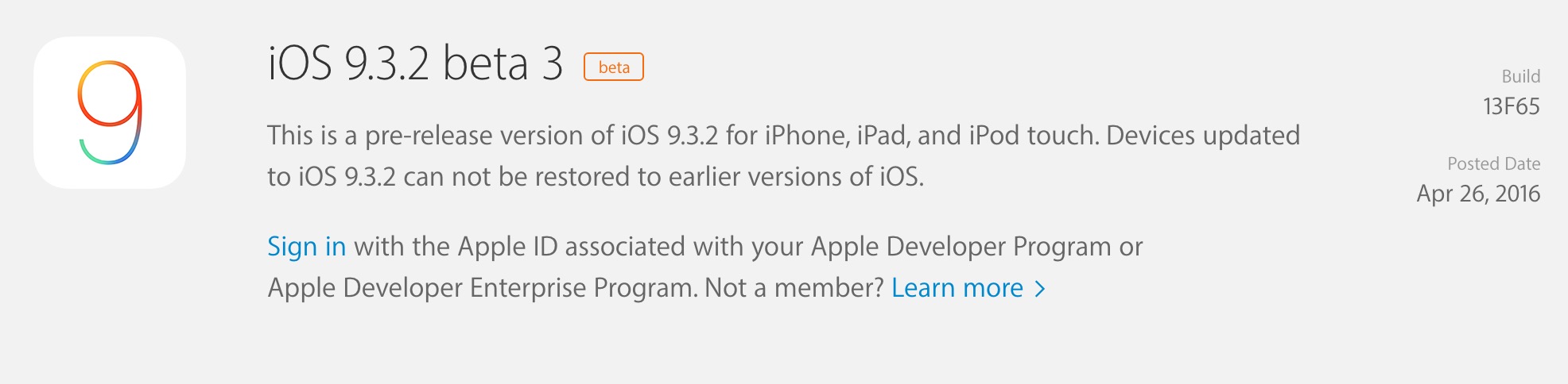 Apple ปล่อย iOS 9.3.2 beta 3 ให้นักพัฒนาให้ทดสอบแล้ว