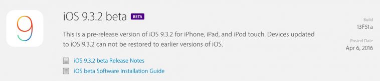 Apple ปล่อย iOS 9.3.2 beta 1 สำหรับนักพัฒนา Apple ปล่อย iOS 9.3.2 beta 1 สำหรับนักพัฒนา
