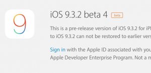 Apple ปล่อย iOS 9.3.2 beta 4 ให้นักพัฒนาให้ทดสอบแล้ว