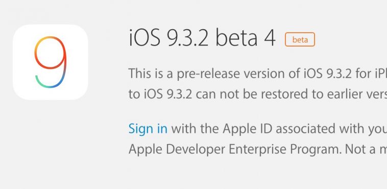 Apple ปล่อย iOS 9.3.2 beta 4 ให้นักพัฒนาให้ทดสอบแล้ว