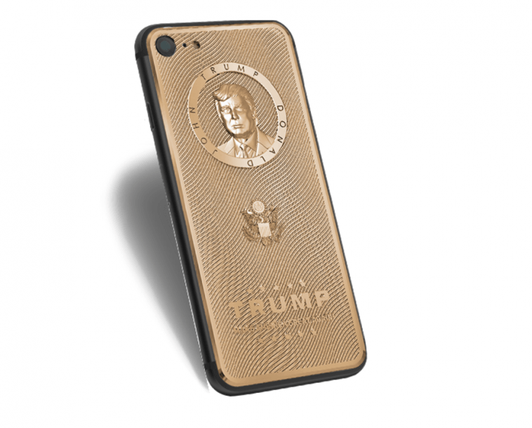 ฝาหลัง iPhone 7 ทองคำ สัญลักษณ์ Donald Trump ราคา 3,000 ดอลล่าร์