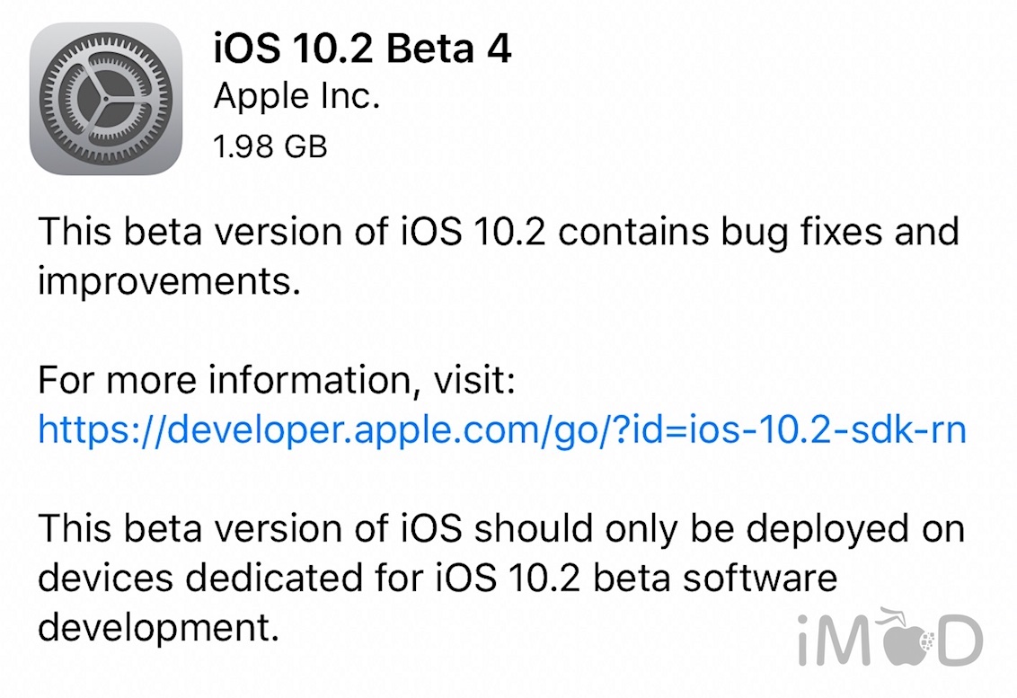 Apple ปล่อย iOS 10.2 Developer Beta 4 ให้นักพัฒนาได้ทดสอบแล้ว