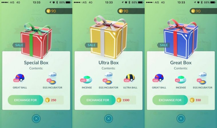 Pokémon GO ลดราคาเปิดกล่องของขวัญสุดพิเศษ