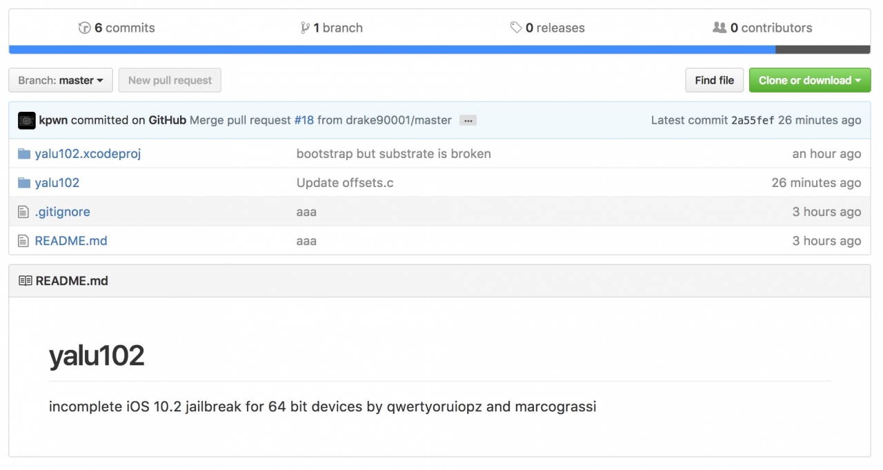 Source Code ของ iOS 10.2 Jailbreak ถูกโพสต์ใน GitHub แล้ว