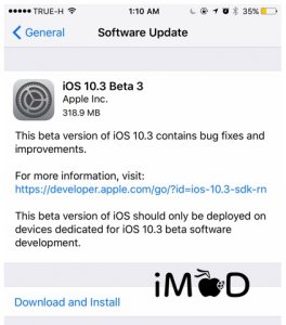 Apple ปล่อย iOS 10.3 Developer Beta 3 ให้นักพัฒนาได้อัปเดต