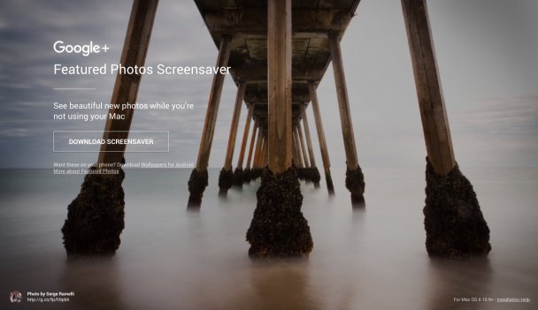 ติดตั้งภาพพักหน้าจอ Google+ Featured Photo Screensaver สำหรับ Mac ฟรี