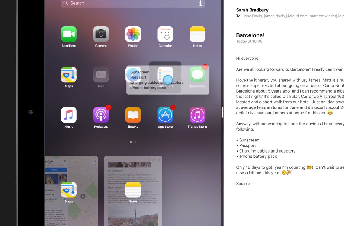 ชมแนวคิด iOS 11 สำหรับ iPad เน้นฟีเจอร์ Drag & Drop, Shelf, Split View ...