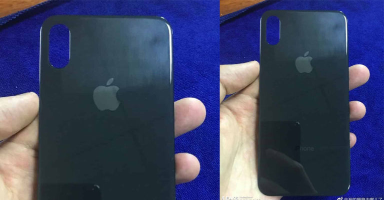 ภาพถ่ายชิ้นส่วนฝาหลัง iPhone 8 (ไอโฟน 8) มีช่อง Touch ID ด้านหลังจาก ...