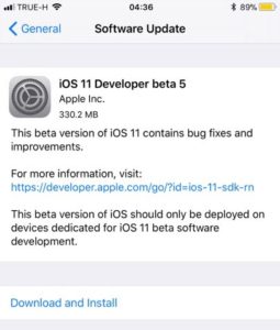 Apple ปล่อย iOS 11 Developer Beta 5 ให้เหล่านักพัฒนาได้อัปเดตแล้ว