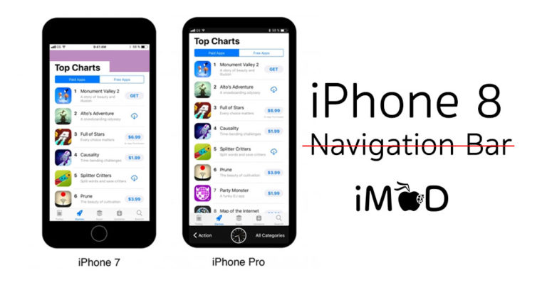หาก Navigation Bar ใน iPhone 8 อยู่ที่อื่นที่ไม่ใช่ด้านบนจะเป็นอย่างไร ...