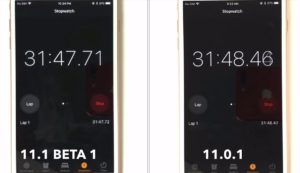 เปรียบเทียบแบตเตอรี่ iOS 11.1 Beta 1 กับ iOS 11.0.1
