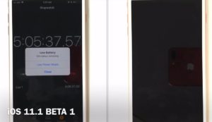 เปรียบเทียบแบตเตอรี่ iOS 11.1 Beta 1 กับ iOS 11.0.1