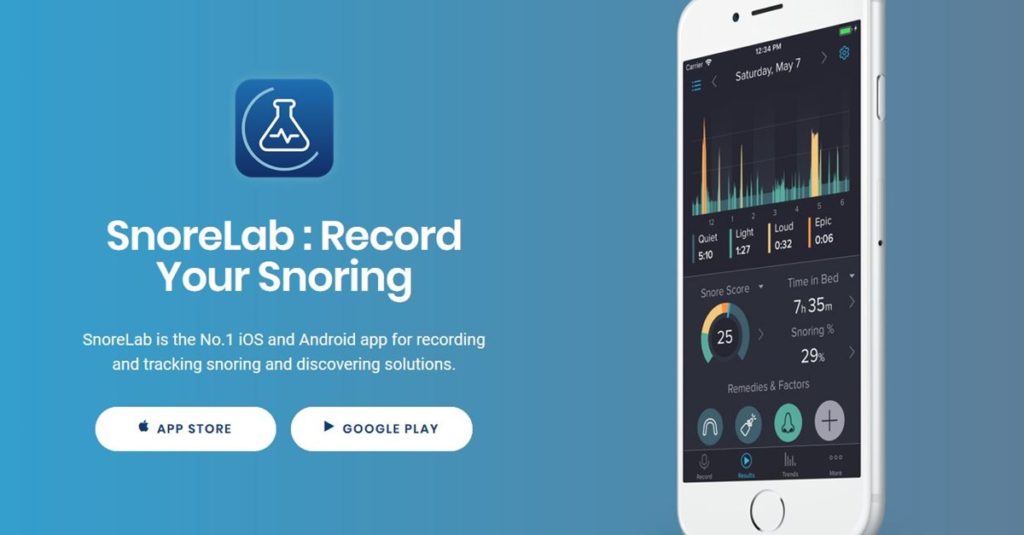 SnoreLab แอปพลิเคชันสำหรับการบันทึกและติดตามการกรน