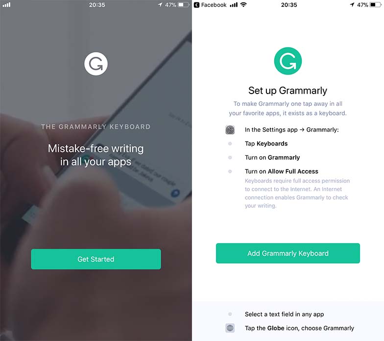 โหลดฟรี Grammarly Keyboard แป้นพิมพ์ตรวจแกรมม่าภาษาอังกฤษบน iPhone และ iPad