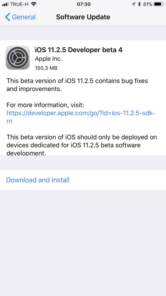Apple ปล่อย iOS 11.2.5 Developer Beta 4 ให้เหล่านักพัฒนาได้อัปเดตแล้ว