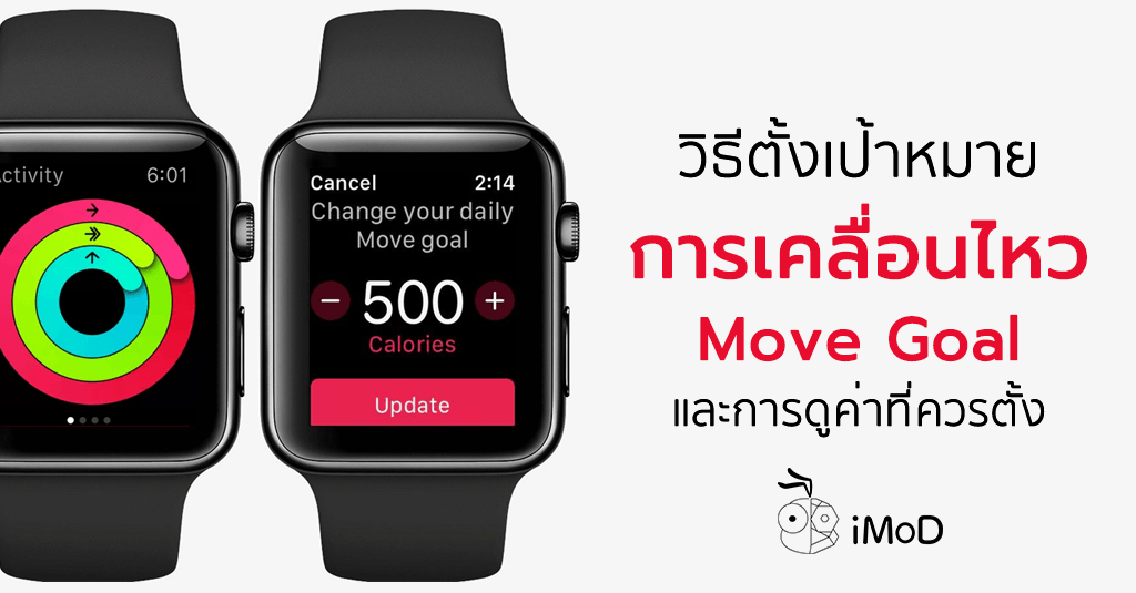 วิธีการตั้งเป้าหมายการเคลื่อนไหว (วงสีแดง) และค่าพื้นฐานที่ควรตั้ง บน ...