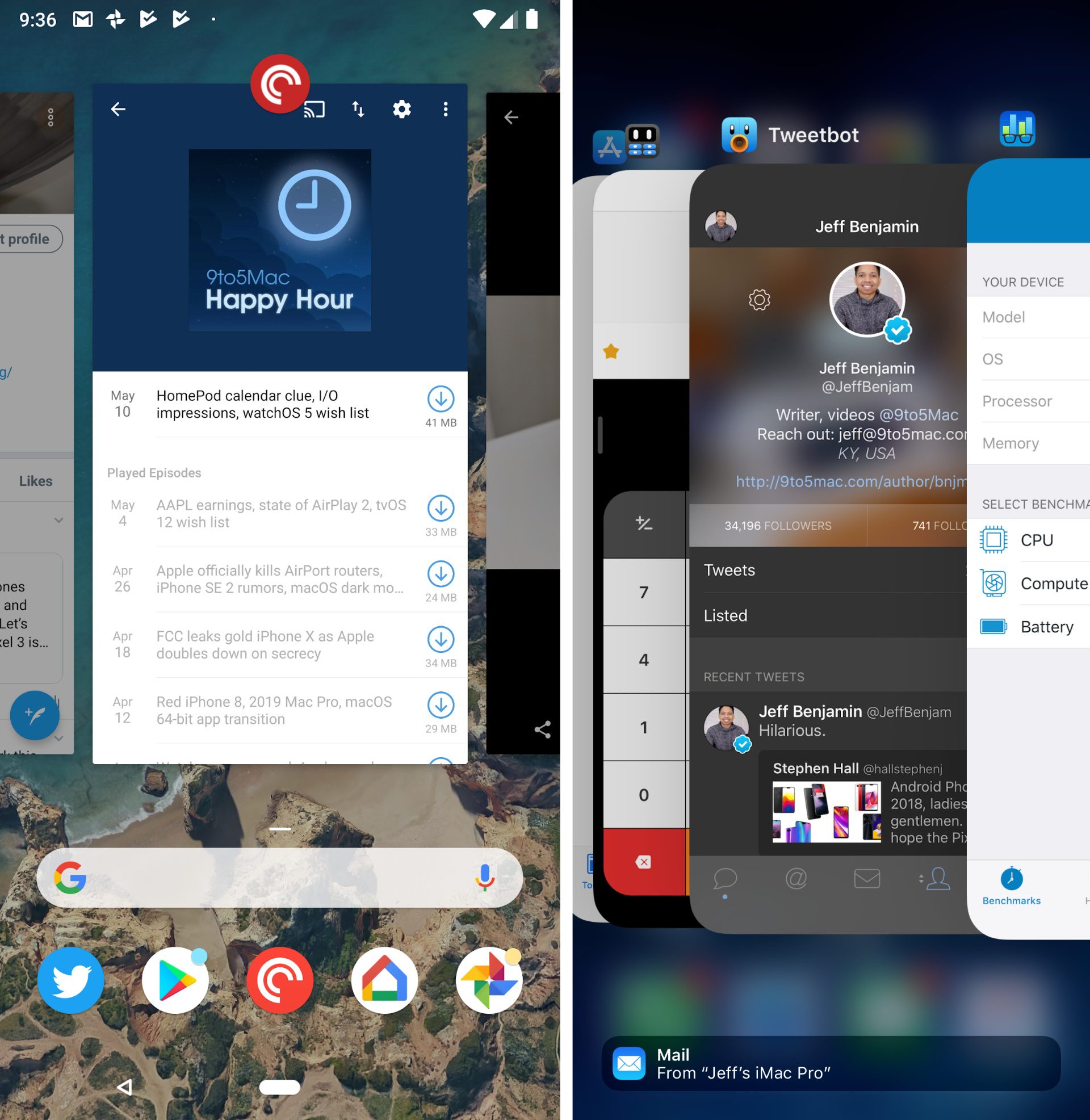 เปรียบเทียบการใช้งาน Multitasking ระหว่าง iPhone X กับ Google Pixel 2 ...