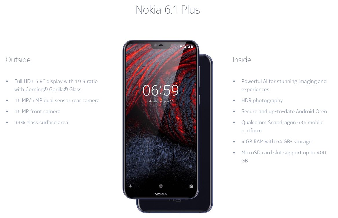 Nokia เปิดตัว Nokia 5.1 Plus และ Nokia 6.1 Plus มาพร้อมรอยบาก ใช้ Android One