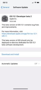 Apple ปล่อยอัปเดต iOS 12.1 Developer beta 2 ให้นักพัฒนาได้อัปเดตทดสอบแล้ว