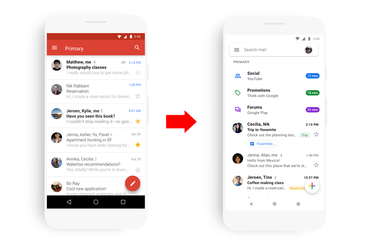 แอป Gmail ปรับโฉมใหม่เป็น Material Design เตรียมปล่อยใช้งานบน iOS และ ...