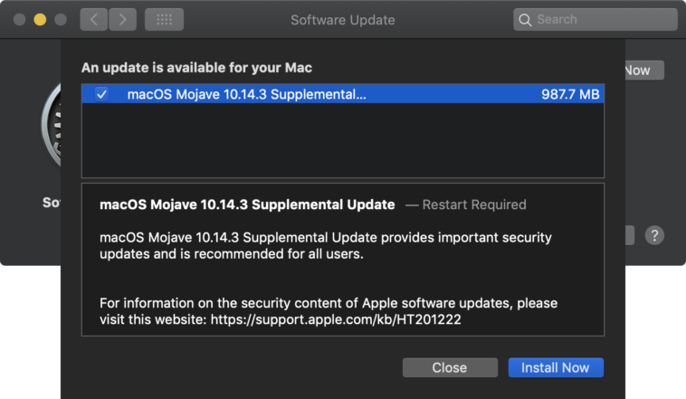 Apple ปล่อยอัปเดต macOS Mojave 10.14.3 (Supplemental Update) แก้ปัญหา FaceTime แบบกลุ่ม