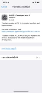 Apple ปล่อย iOS 12.3 Developer beta 5 สำหรับนักพัฒนาให้อัปเดตแล้ว
