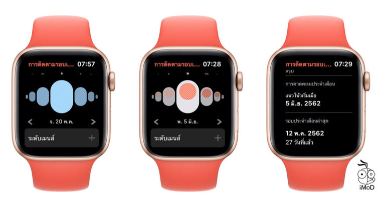 พรีวิวการติดตามรอบเดือน (Cycle Tracking) บน Apple Watch ใน watchOS 6