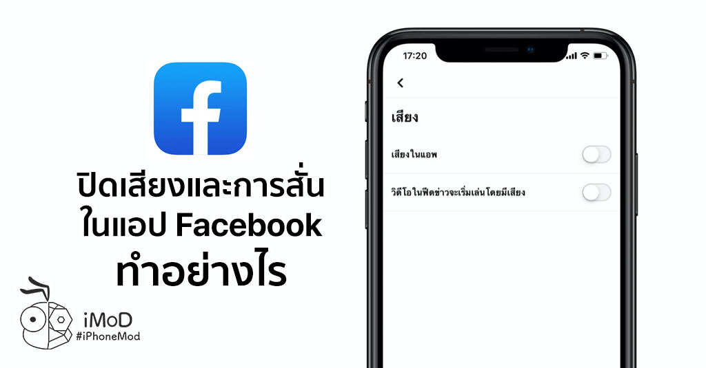 วิธีปิดเสียงและการสั่นในแอป Facebook (iOS 13)