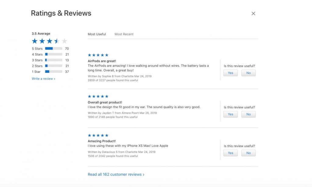 Apple ถอดส่วน 'คะแนนและคำวิจารณ์' ออกจากหน้าสินค้าใน Apple Store Online