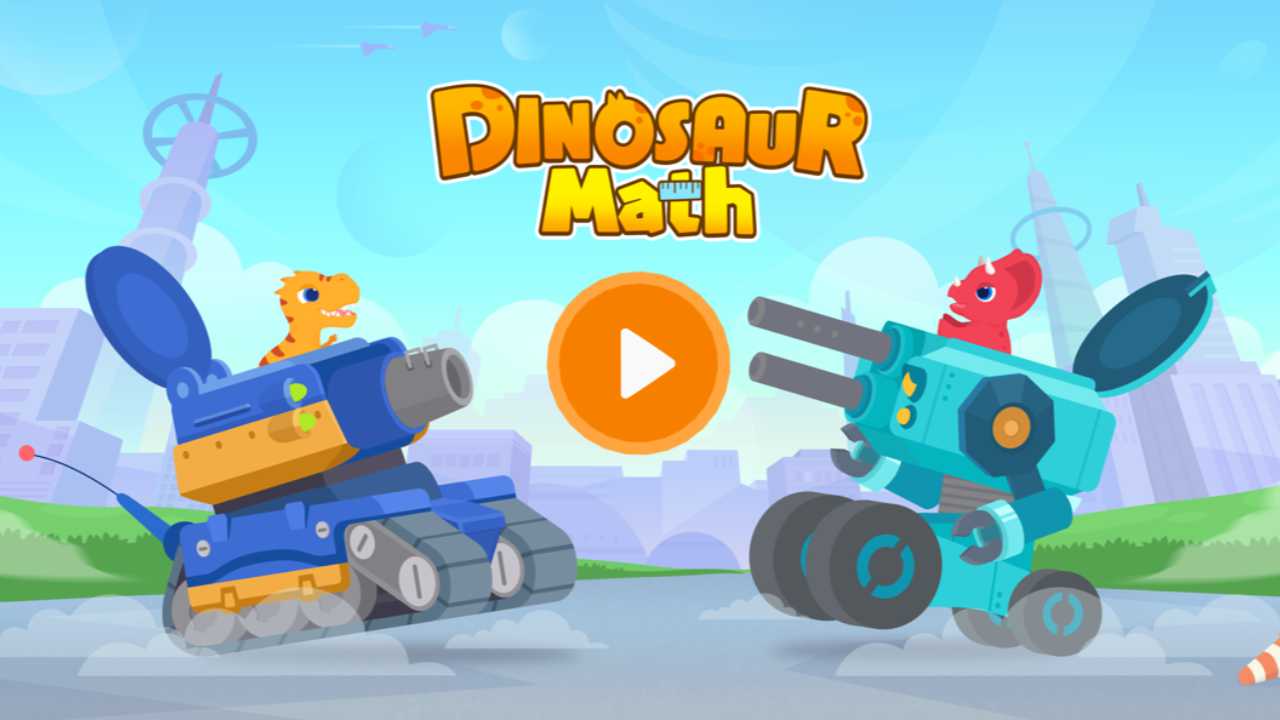Dinosaur Math เกมไดโนเสาร์ต่อสู้ แข่งคณิตคิดไวดวลกันแบบหนึ่งต่อหนึ่ง