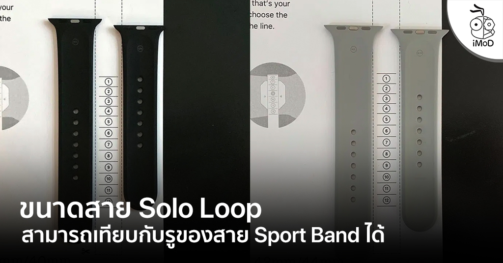 พบขนาดของสาย Apple Watch แบบ Solo Loop สามารถเทียบกับรูของสาย Sport ...