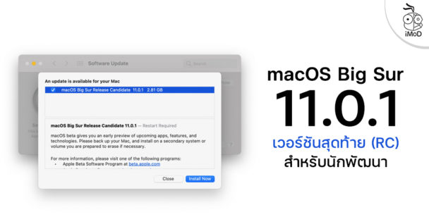 Apple ปล่อย macOS Big Sur 11.0.1 เวอร์ชันสุดท้าย (RC) ให้นักพัฒนาอัปเดต