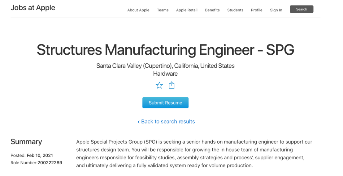 Apple กำลังมองหาผู้ผลิต Apple Car และรับสมัครวิศวกรอาวุโสด้านการผลิตรถยนต์ Apple กำลังมองหาผู้ผลิต Apple Car และรับสมัครวิศวกรอาวุโสด้านการผลิตรถยนต์