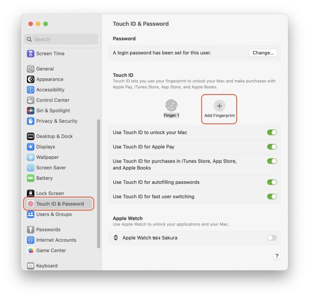 วิธีเพิ่มลายนิ้วมือ Touch ID และเปลี่ยนชื่อลายนิ้วมือบน Mac
