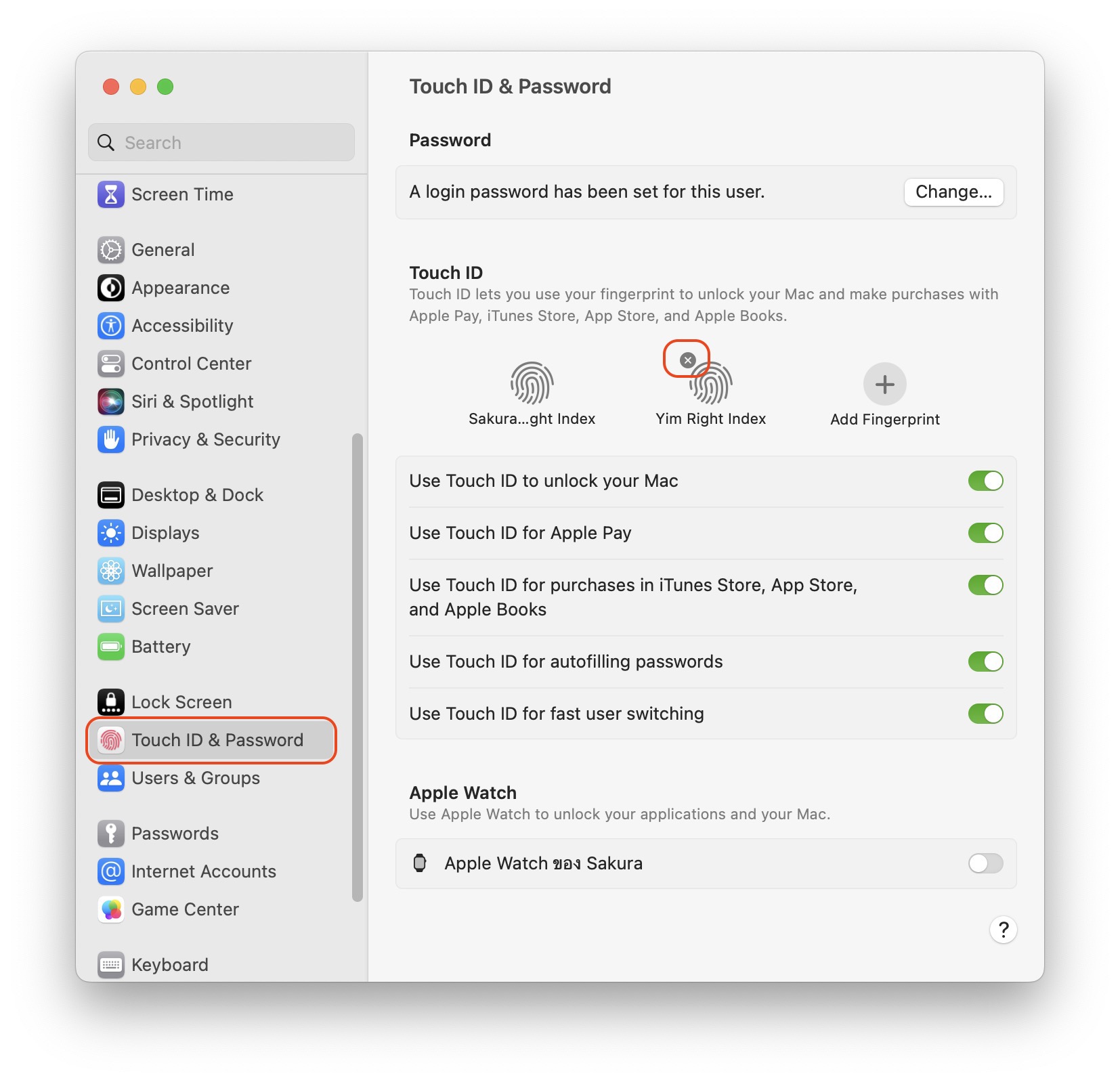 วิธีเพิ่มลายนิ้วมือ Touch ID และเปลี่ยนชื่อลายนิ้วมือบน Mac