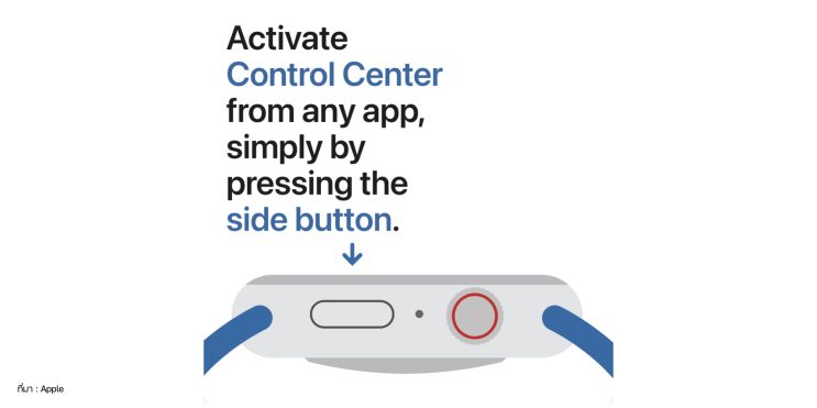 watchOS 10 อัปเดตใหม่ กดปุ่มด้านข้างเพื่อเปิด Control Center