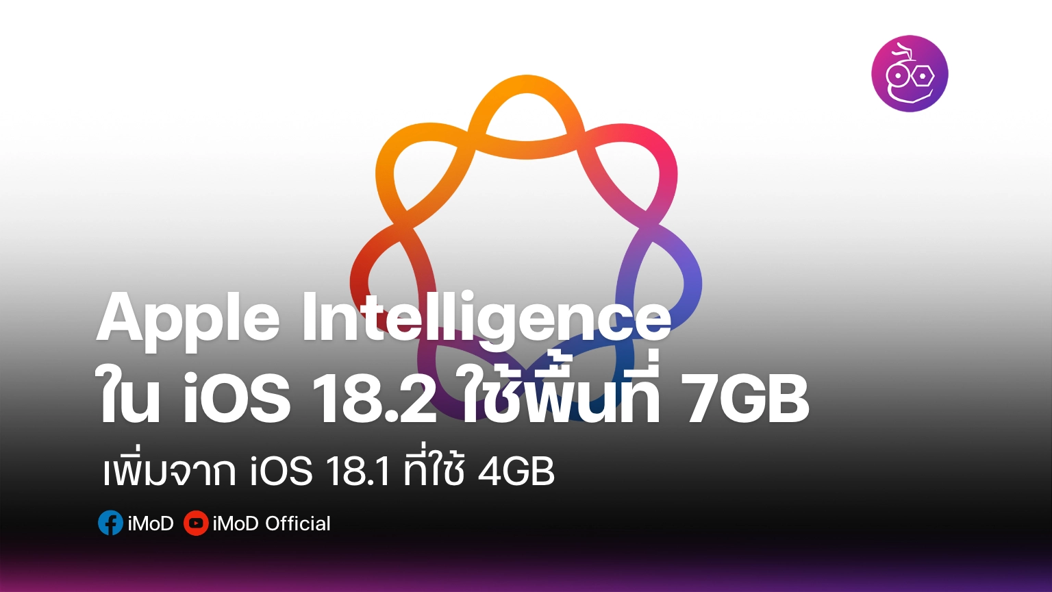 Apple Intelligence ใน iOS 18.2 ต้องใช้พื้นที่เครื่อง iPhone มากถึง 7GB